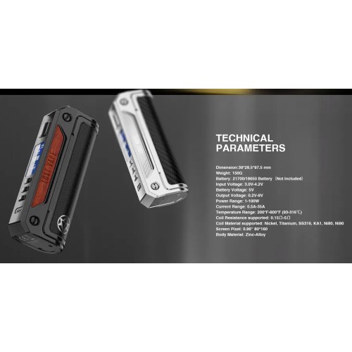 Lost Vape Thelema Solo 100W Mod Silver Carbon Fiber | Atmospito.gr